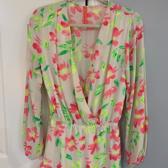 Eight Sixty | Dresses | Revolve Floral Neon Romper | Poshmark